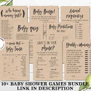Baby & Pregnancy Quiz Editable Template, Shower Game, Kraft, Rustic ...