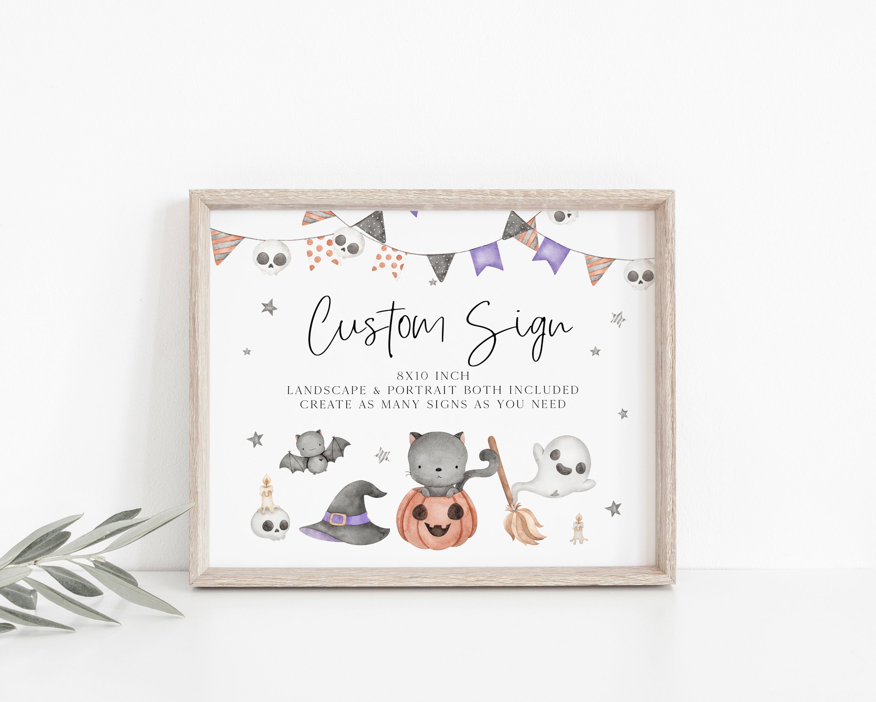 Halloween Custom Sign Baby Shower Editable Sign, Fall Baby Shower ...