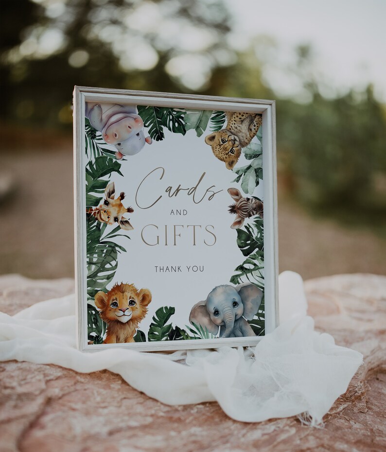 Wild One Cards & Gifts Sign Template Safari 1st Birthday - Etsy