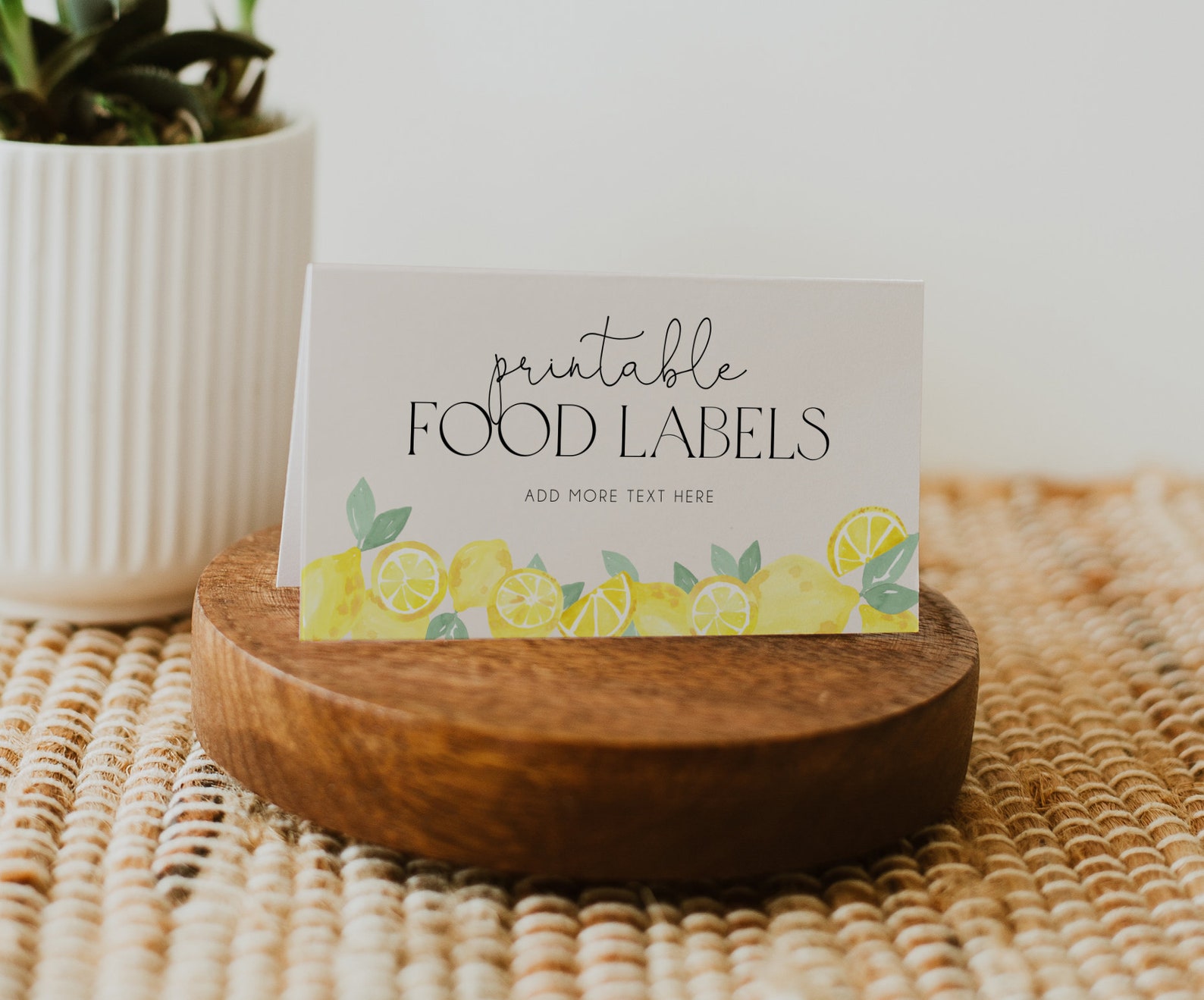 Lemon Food Label & Place Card Template Citrus Bridal Shower - Etsy