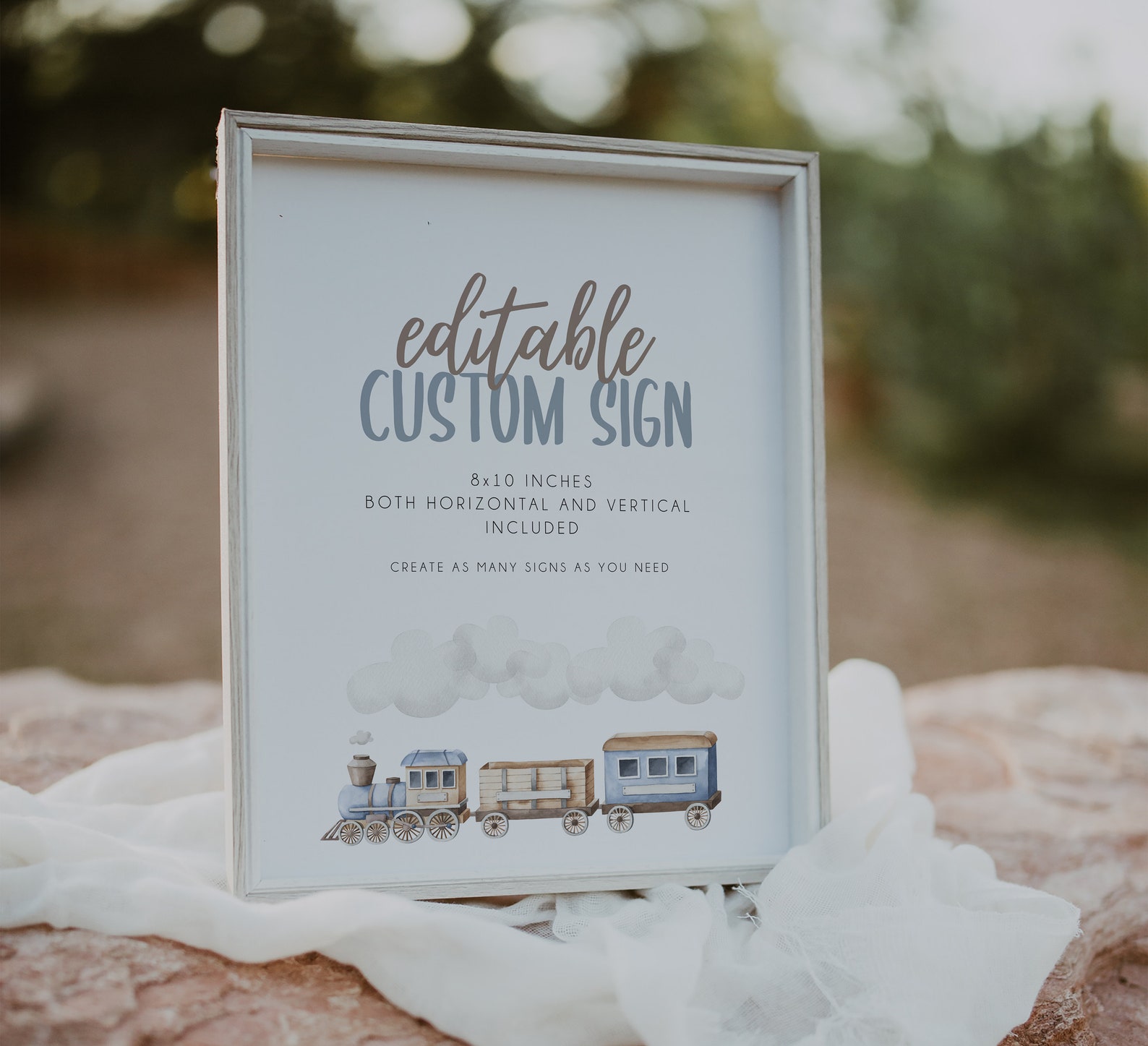 Train Editable Custom Sign Template Chugga Two Two Boy Train - Etsy