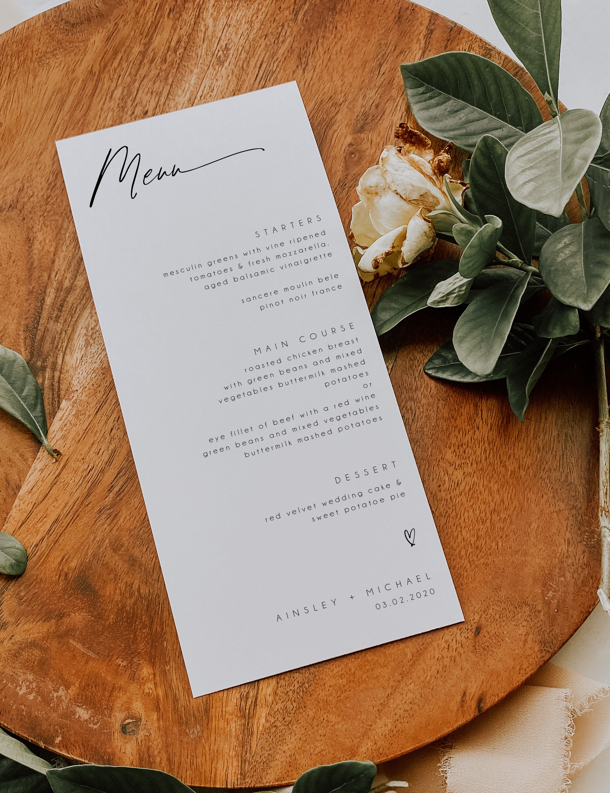 Minimalist Wedding Menu Modern Wedding Menu Editable Menu | Etsy