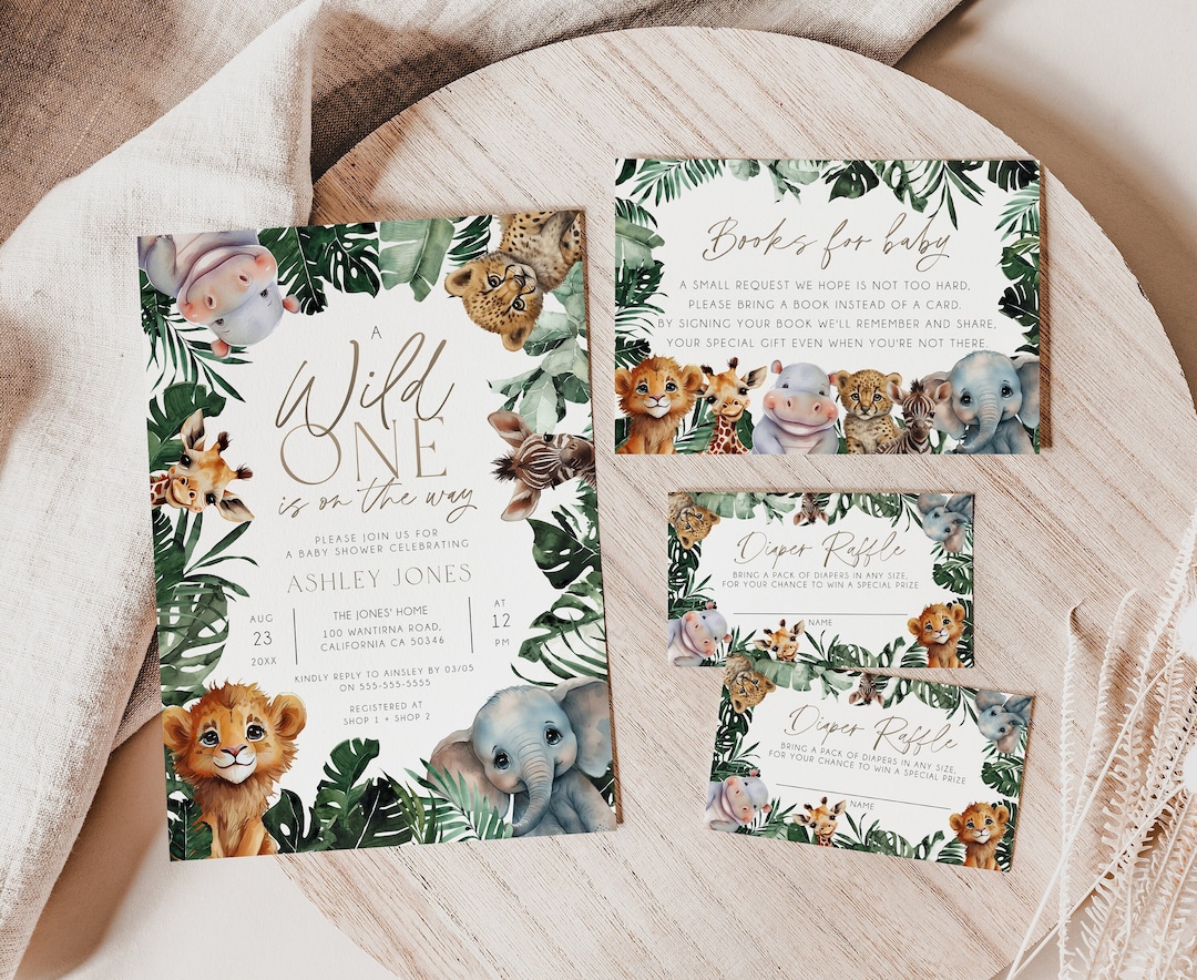 Wild One Baby Shower Invitation Bundle, Wild One Invitation Suite ...