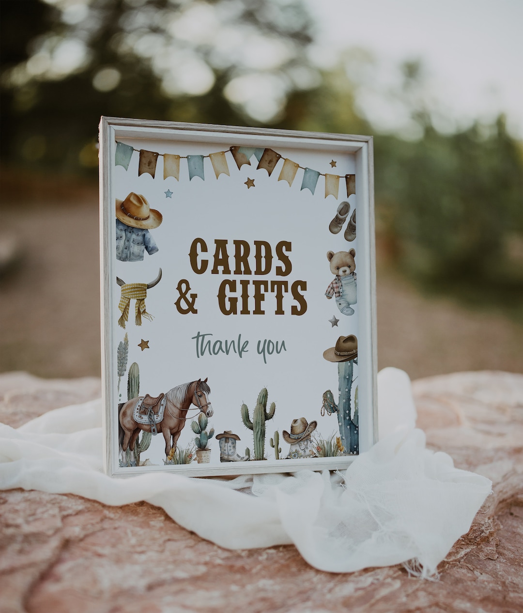First Rodeo Cards & Gifts Sign Template, Cowboy Birthday Party Sign ...