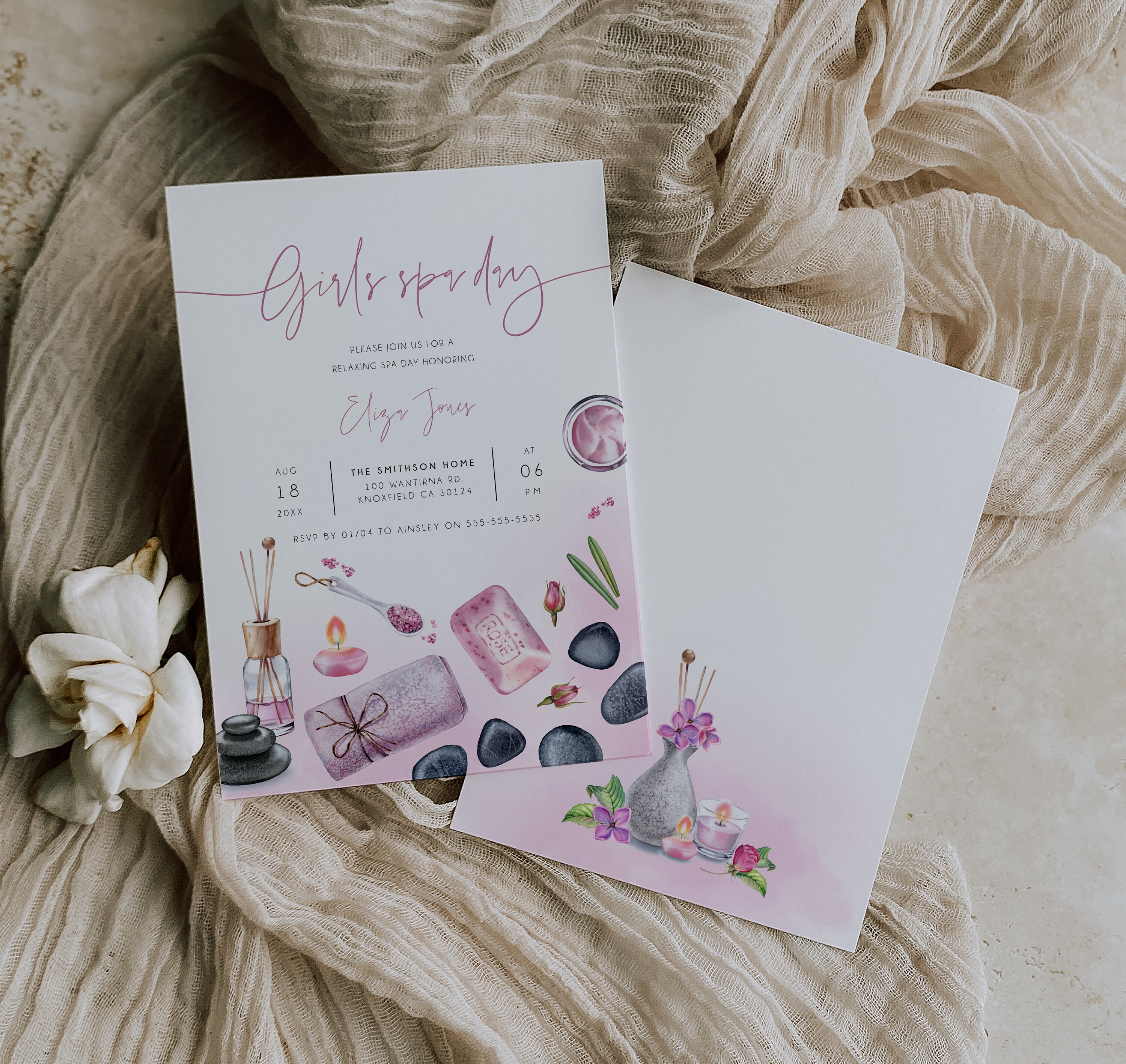 Girls Spa Night Invitation Template Girls Pamper Party - Etsy