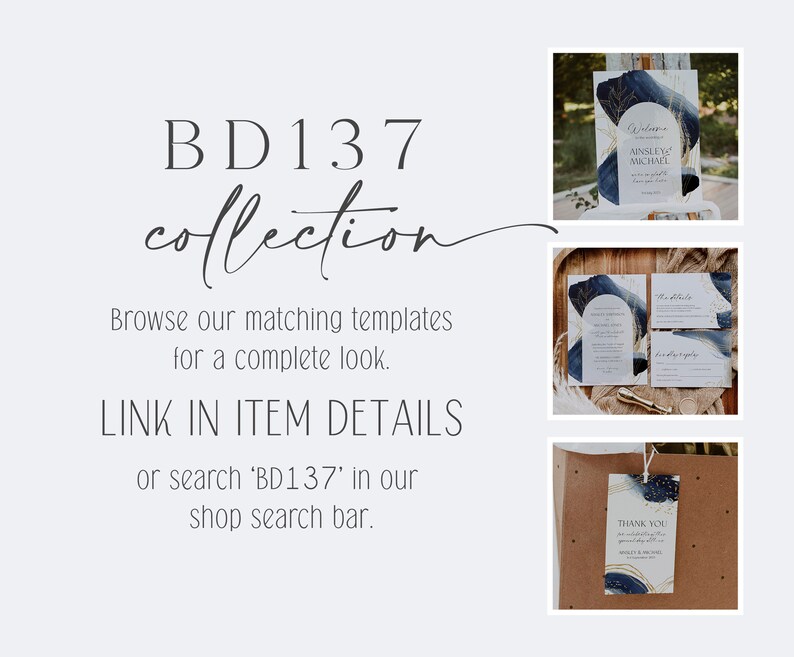 Navy & Gold Wedding Welcome Sign Navy Blue Watercolor Welcome | Etsy