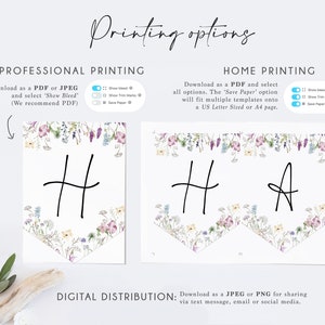 Wildflower Birthday Banner Template, Wildflower Party Decoration ...