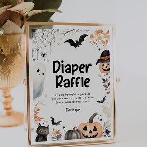 Halloween Diaper Raffle Sign Template, Halloween Baby Shower Sign ...