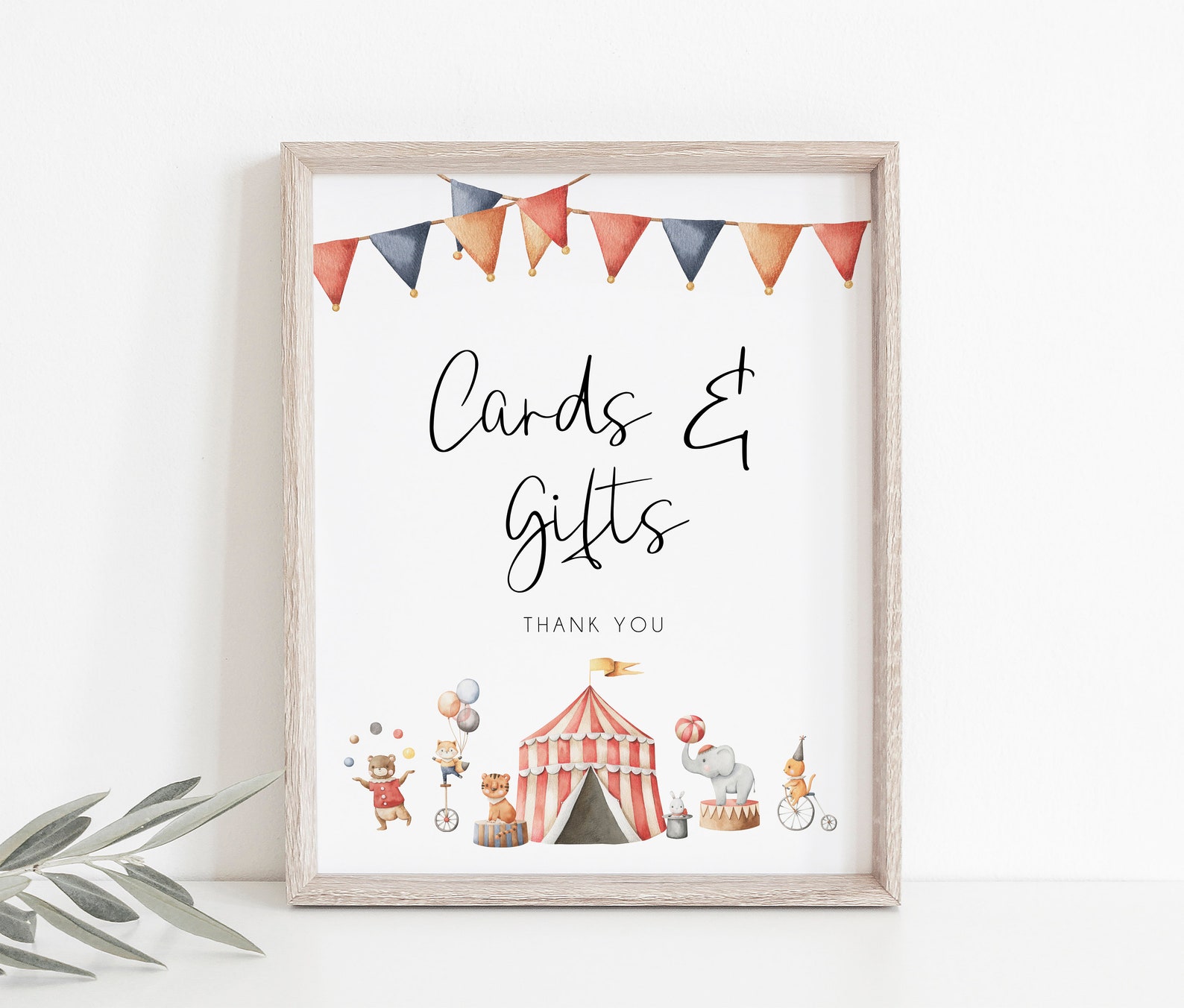Circus Cards & Gifts Sign Template Circus Themed Birthday - Etsy