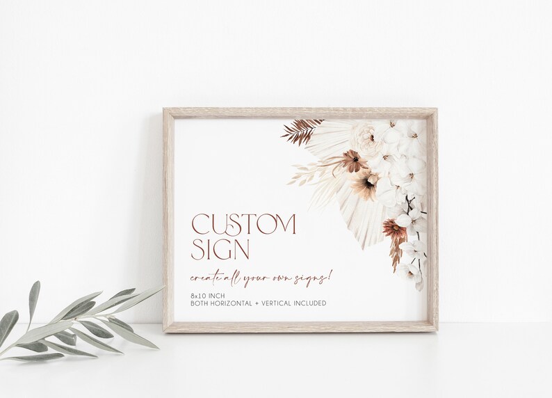 Boho Floral Fully Editable Wedding Custom Sign Template | Etsy
