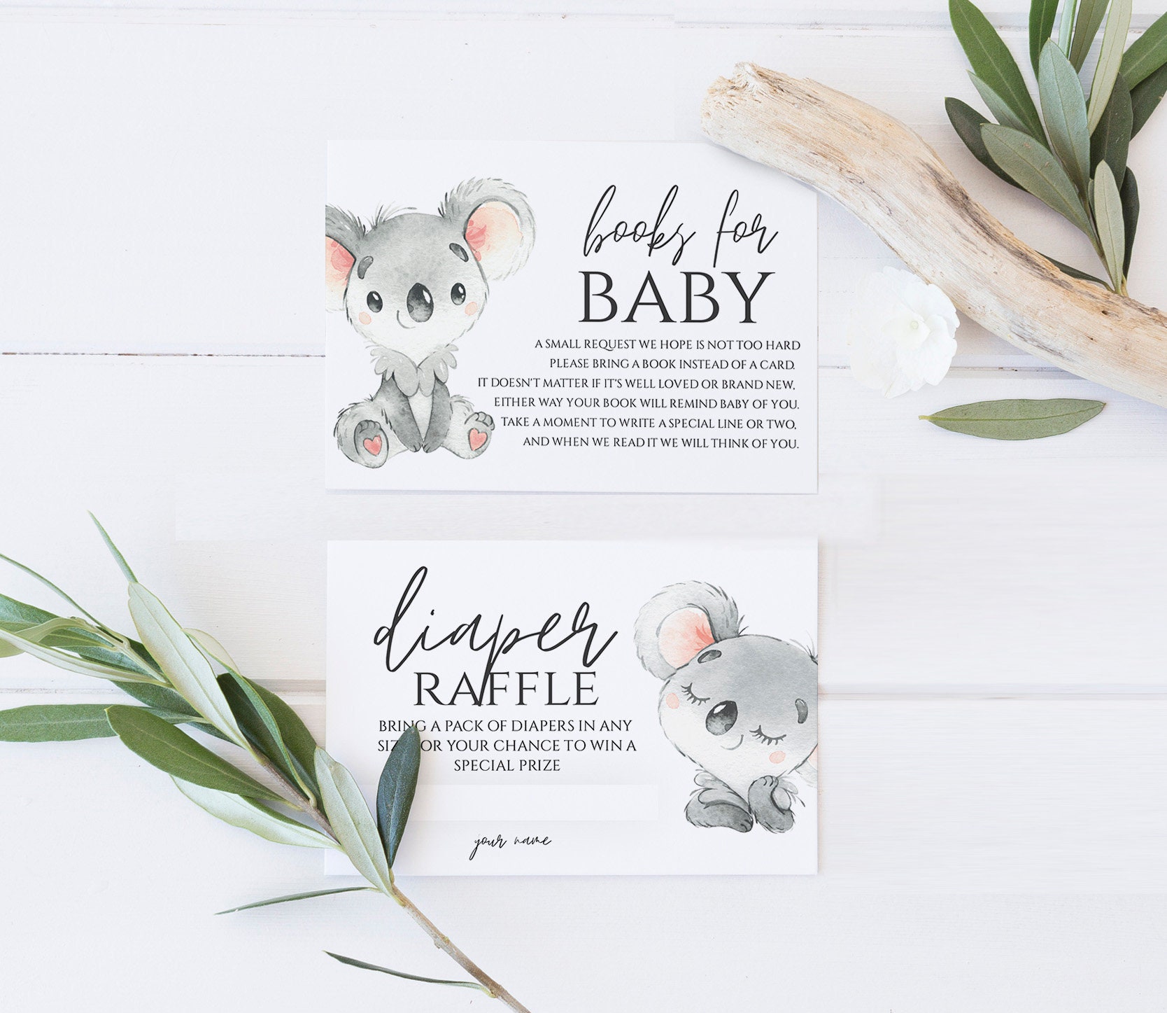 2 Baby Shower Card Inserts Editable Template Books for Baby | Etsy