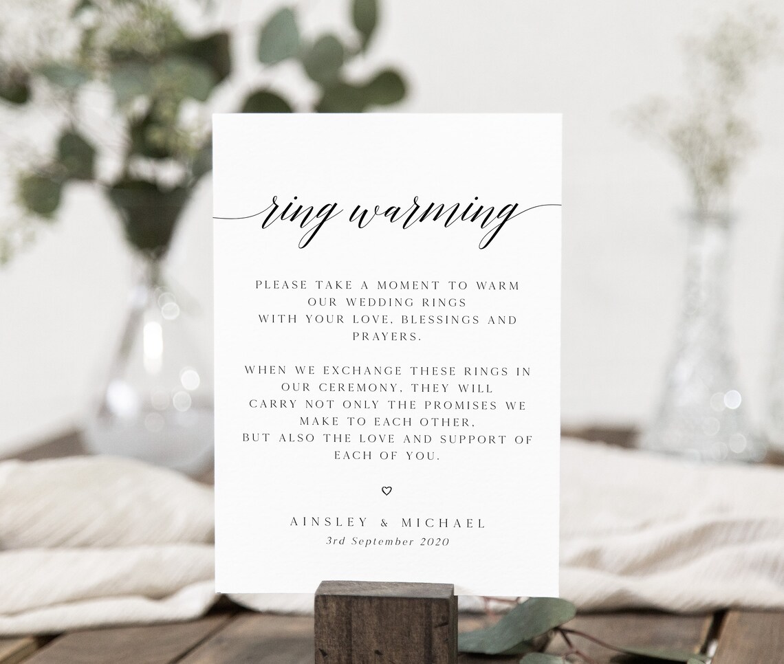 Rustic Ring Warming Wedding Sign Template Editable Sign - Etsy