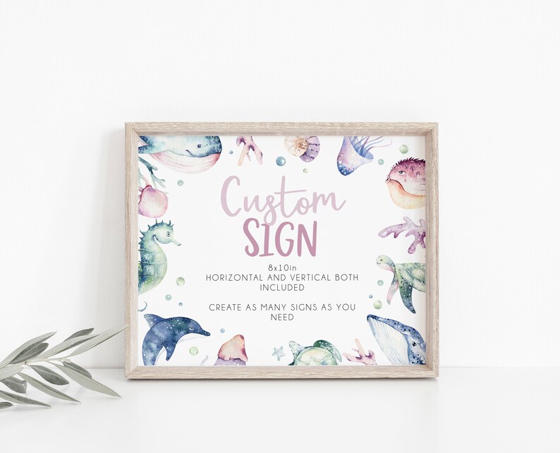 Ocean & Sea Custom Sign Editable Template Ocean Baby Shower - Etsy