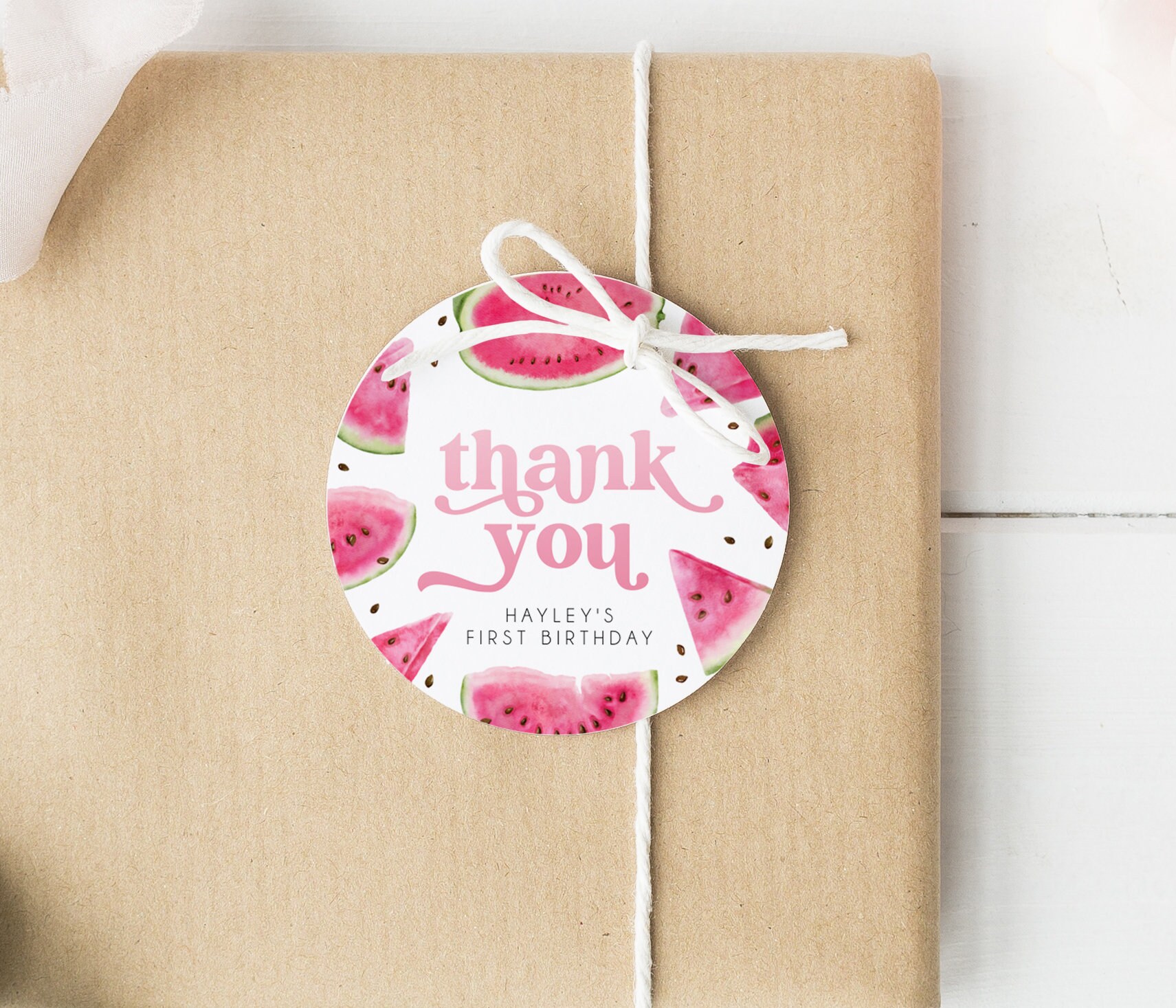 Watermelon Thank You Favors Round Watermelon Gift Tags - Etsy