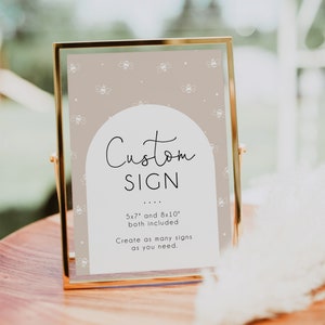 Bee Custom Sign Template, Little Babee Baby Shower Editable Sign ...