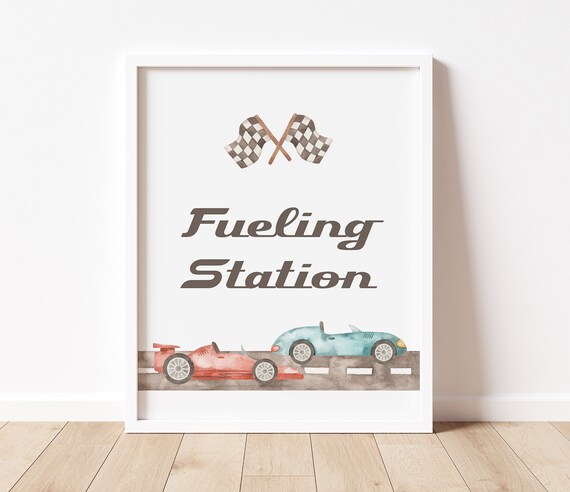 Race Car Fueling Station Sign Template Race Car Birthday Food - Etsy