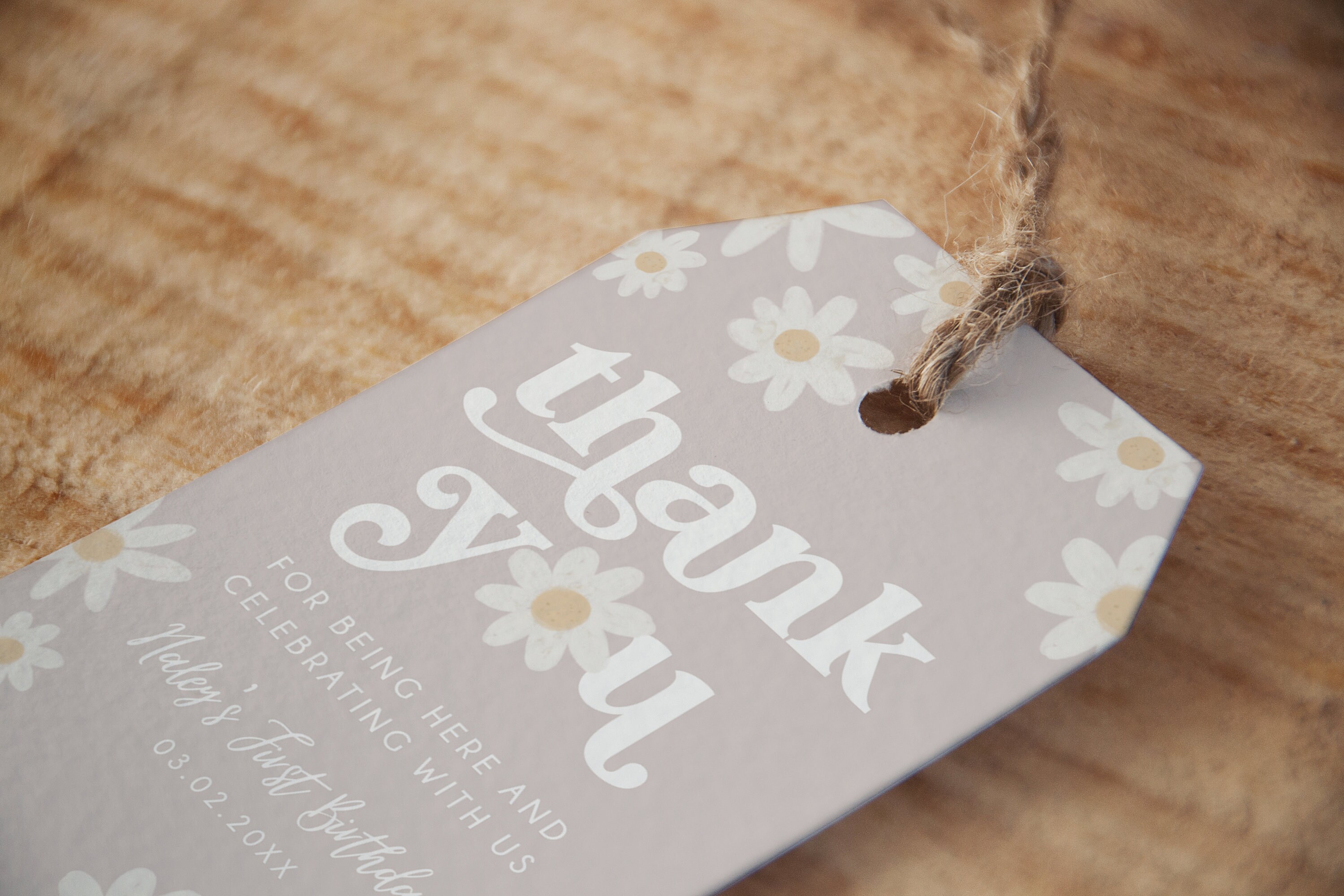 Daisy Thank You Gift Tag Template, Bohemian Daisy Favors Tag, Daisy ...
