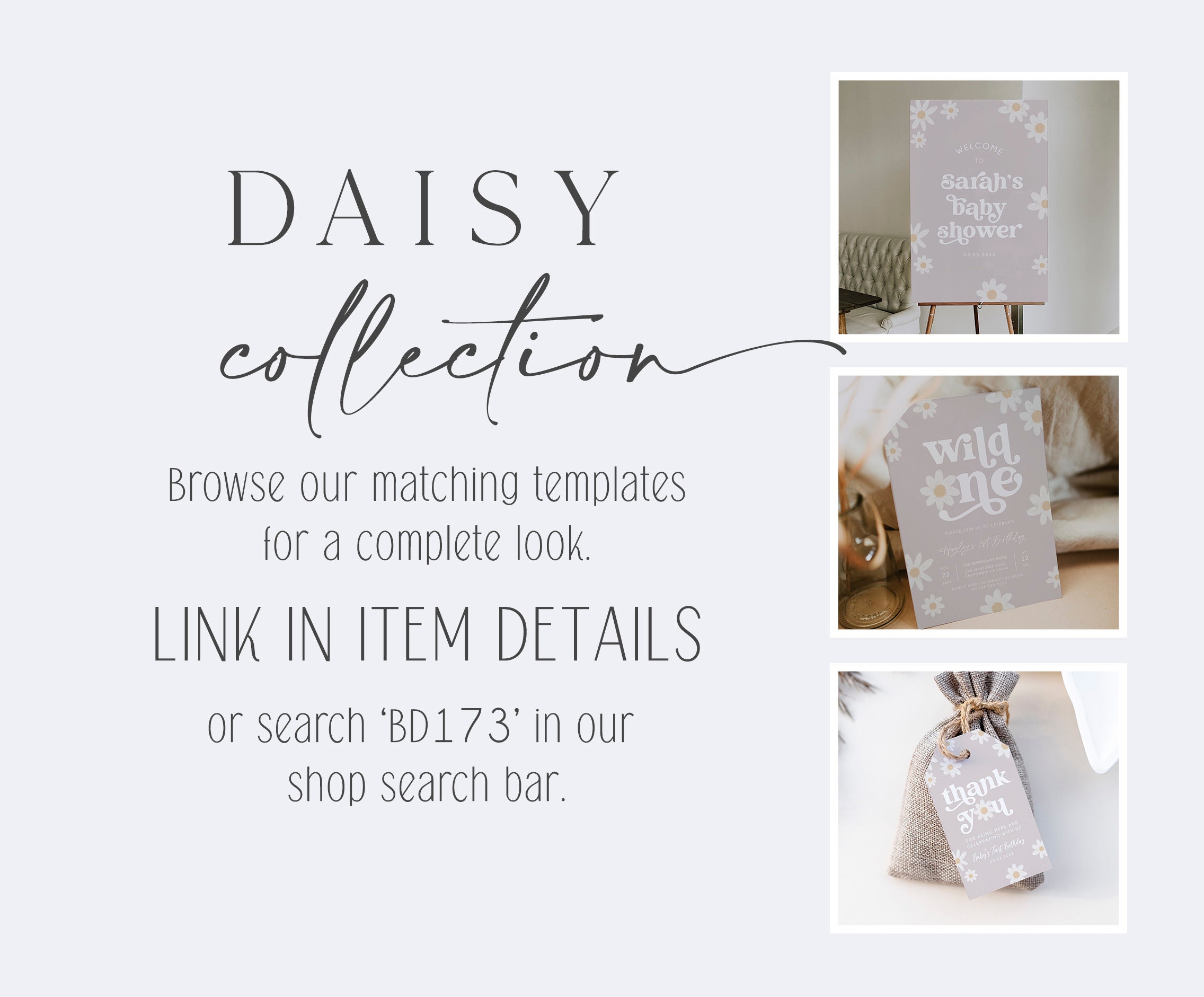 Daisy Food Labels & Name Cards Template Bohemian Daisy - Etsy