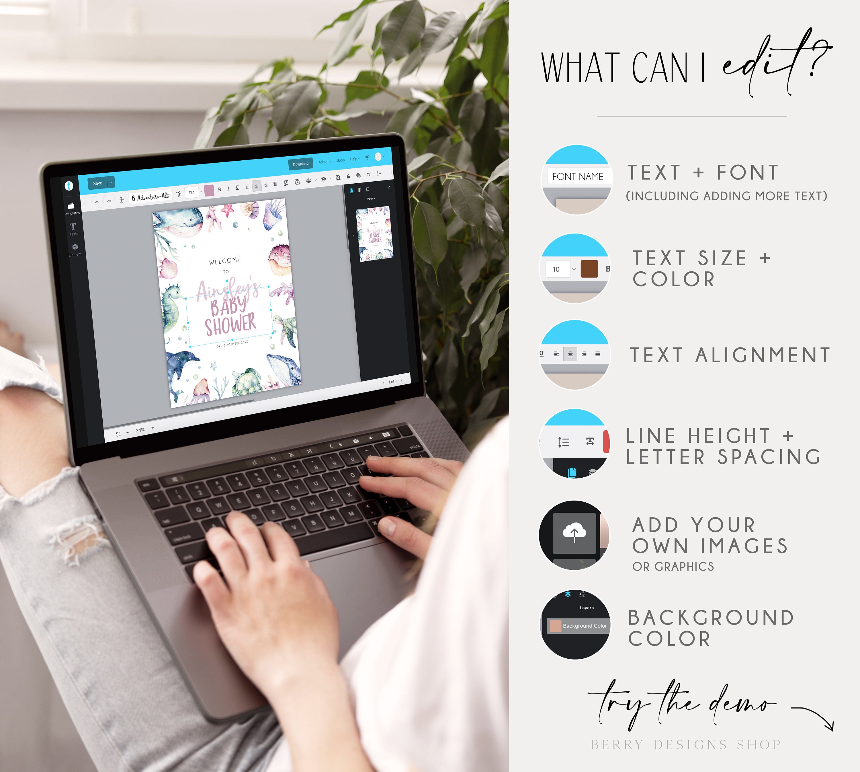 Ocean & Sea Welcome Sign Editable Template Ocean Baby Shower | Etsy