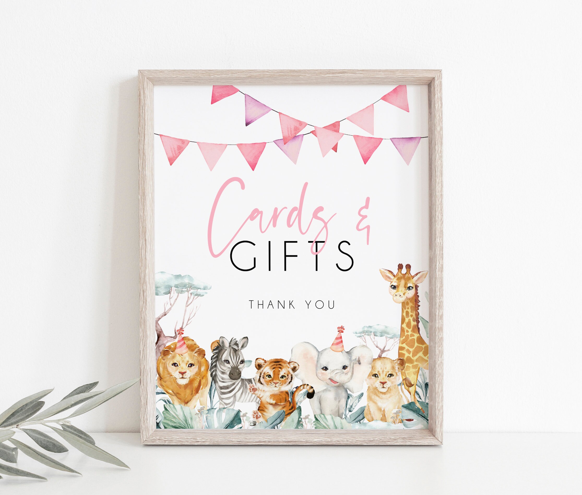 Safari Animal Cards & Gifts Sign Template Jungle Animals Baby | Etsy
