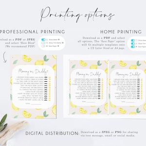 8 Lemon Baby Shower Games Bundle, Citrus Baby Shower Game Templates ...