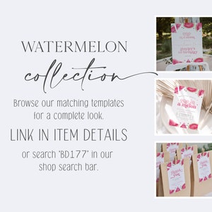 Watermelon Thank You Gift Tag Template, One in A Melon Birthday Party ...