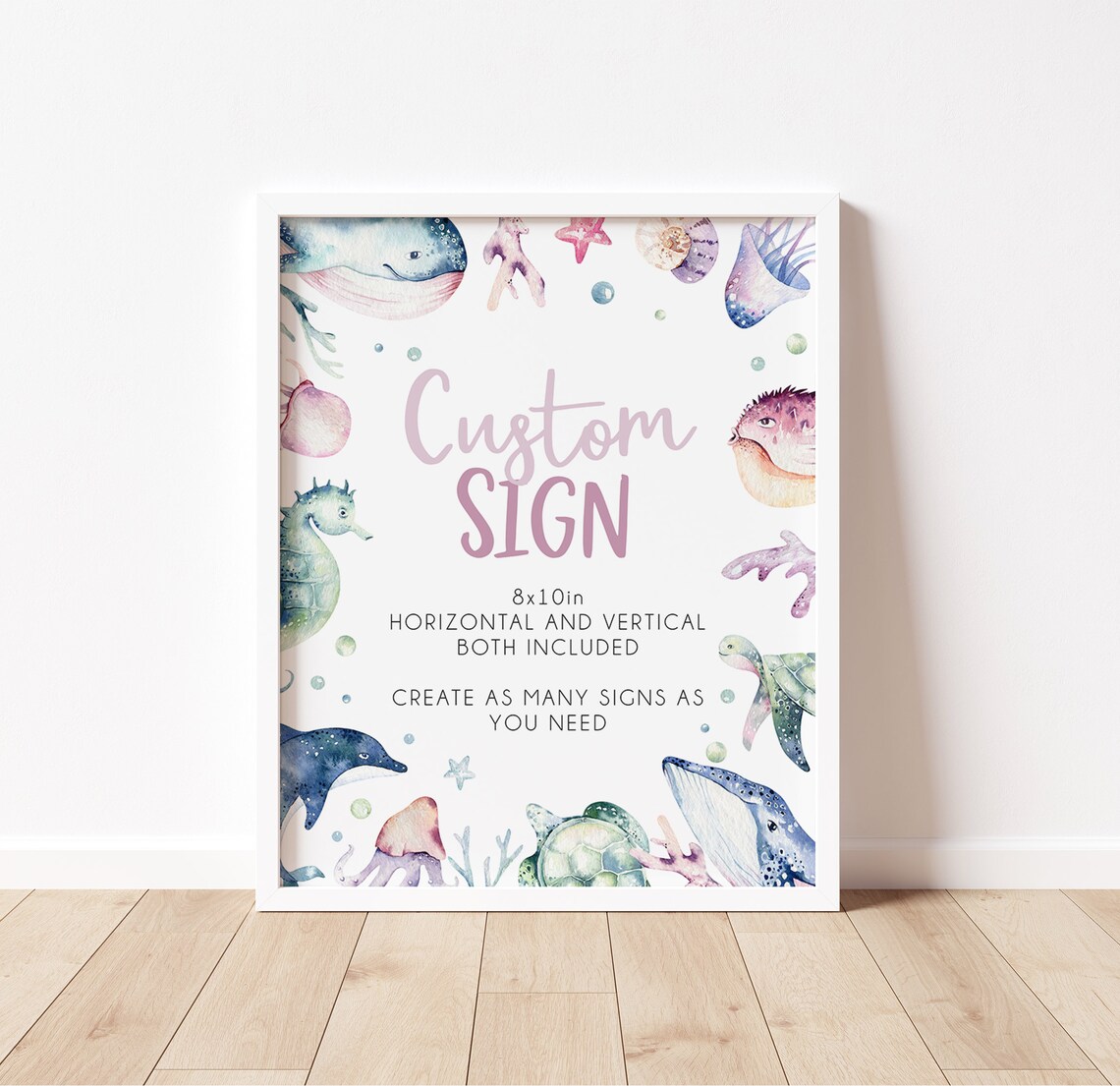 Ocean & Sea Custom Sign Editable Template Ocean Baby Shower - Etsy