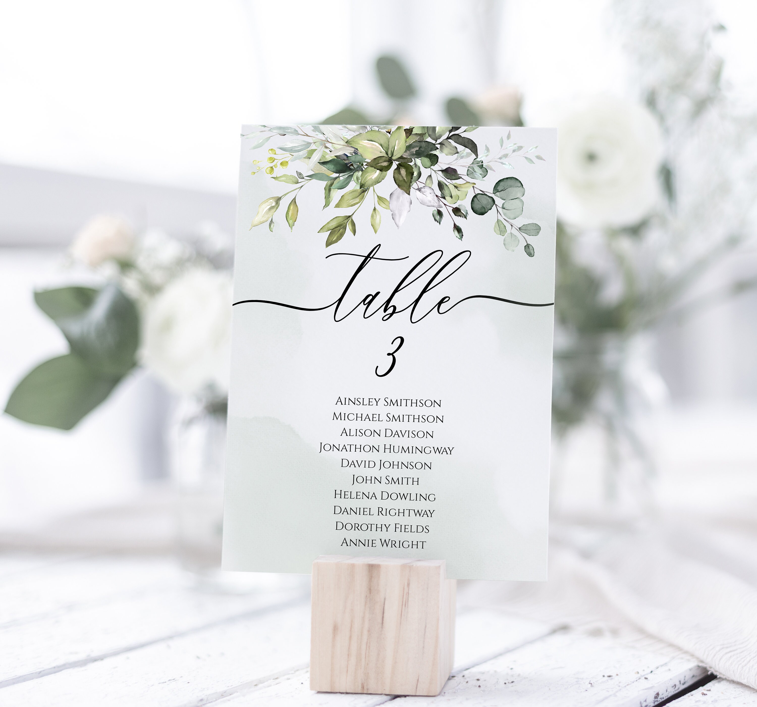 Rustic Hanging Seating Chart Template Greenery Editable | Etsy