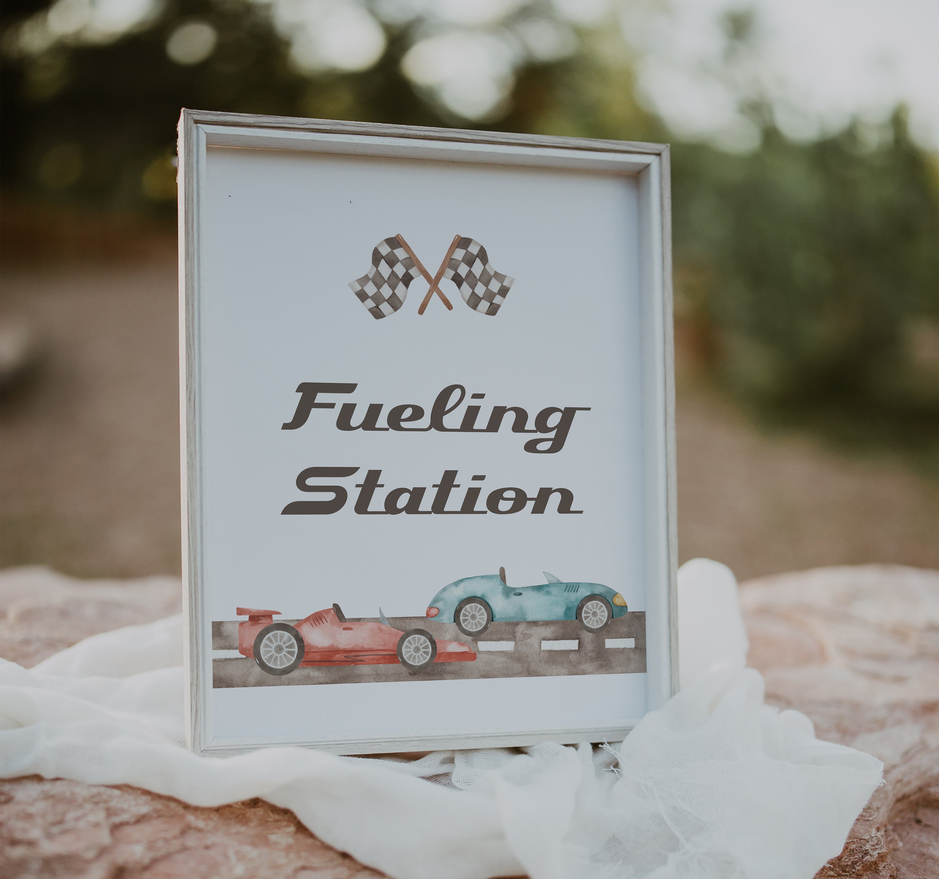 Race Car Fueling Station Sign Template, Race Car Birthday Food + Drink ...