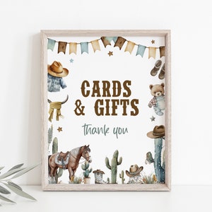 First Rodeo Cards & Gifts Sign Template, Cowboy Birthday Party Sign ...