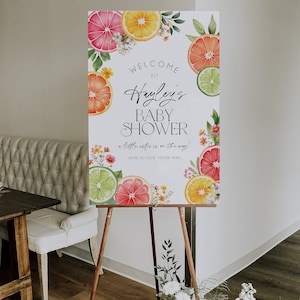 Citrus Welcome Baby Shower Sign, Citrus Baby Shower Editable Welcome ...