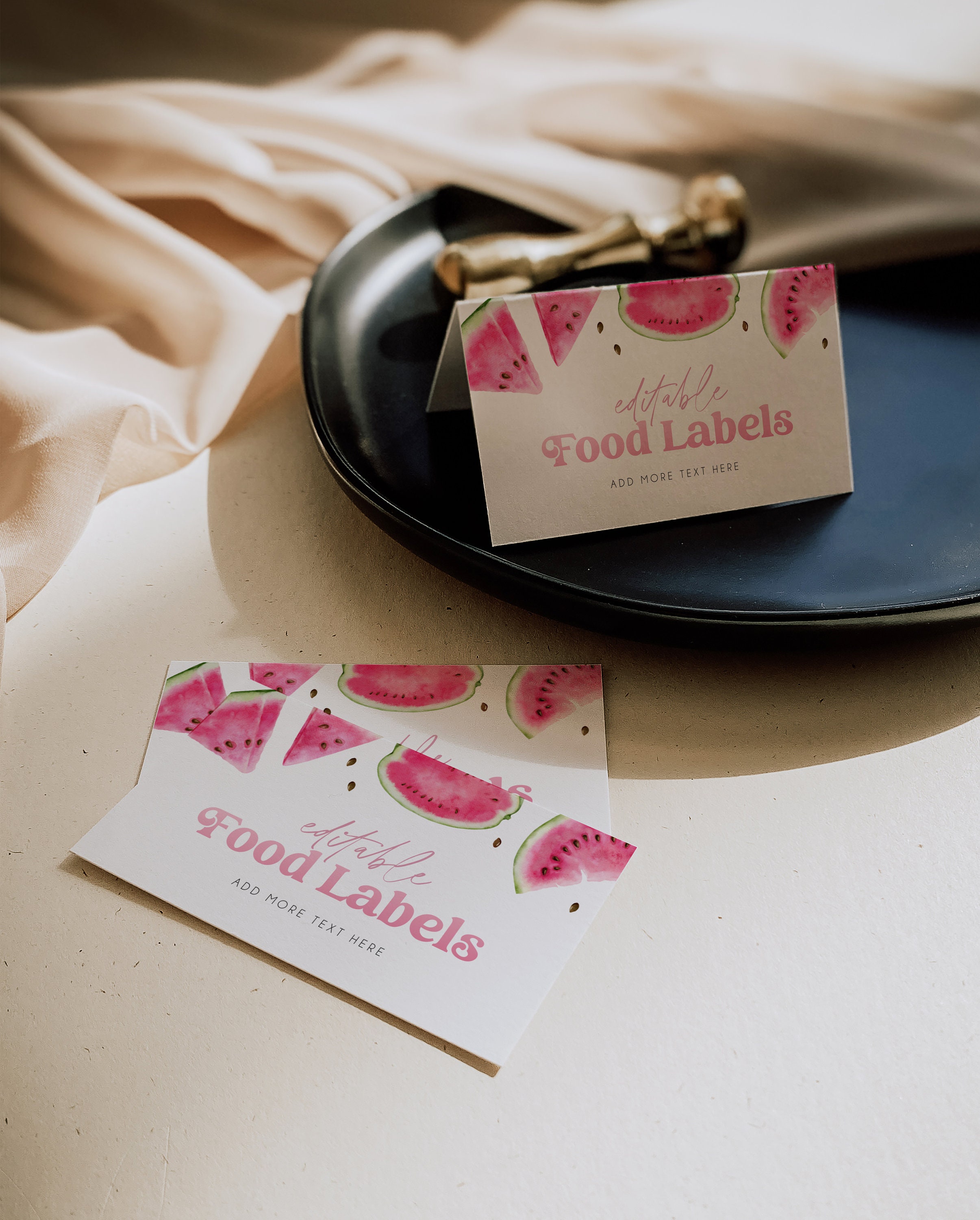 Watermelon Editable Food Labels Watermelon Place Cards - Etsy