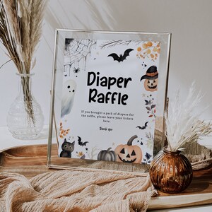 Halloween Diaper Raffle Sign Template, Halloween Baby Shower Sign ...