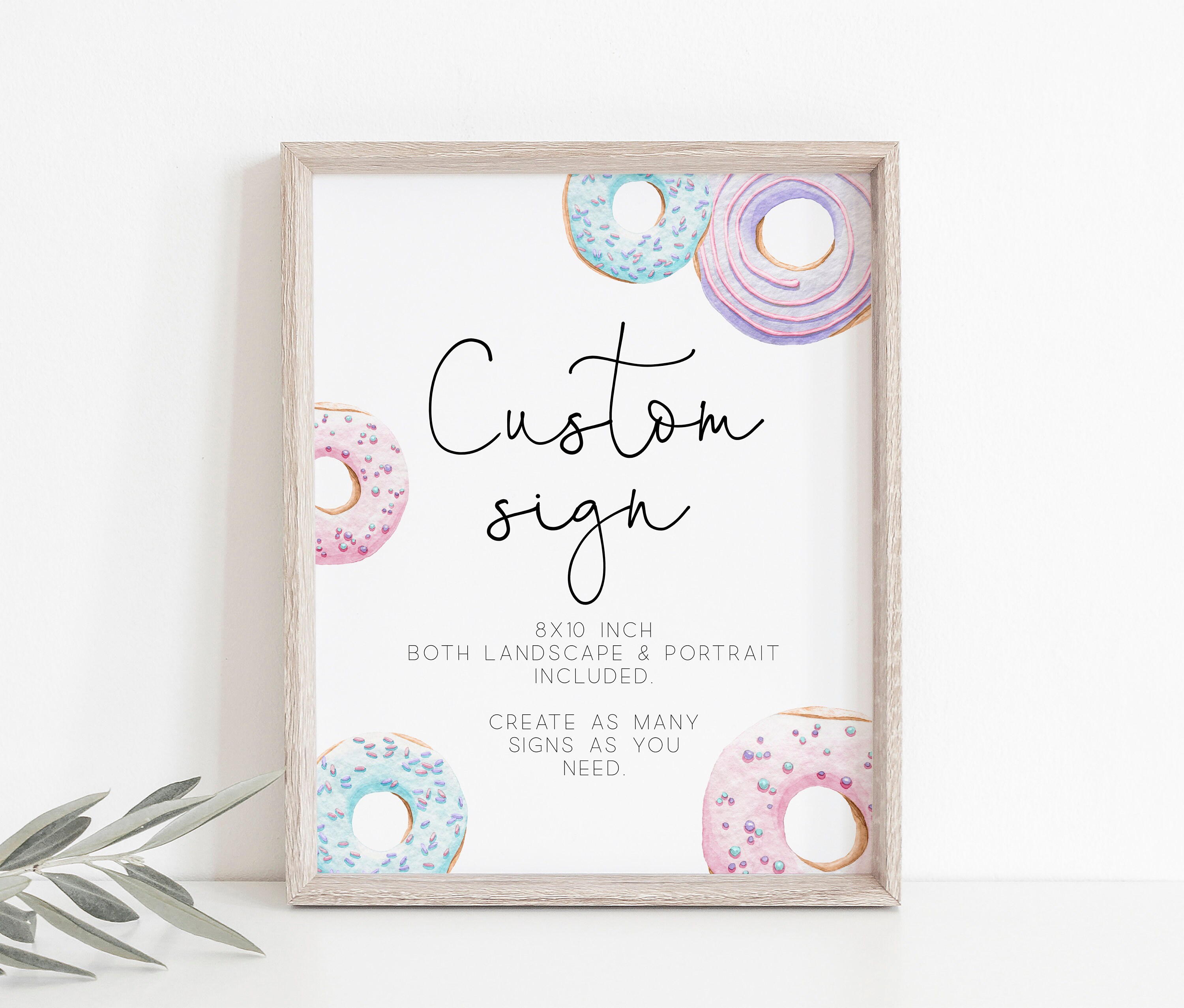 Donut Custom Sign Editable Sign Template Donut Baby Shower - Etsy