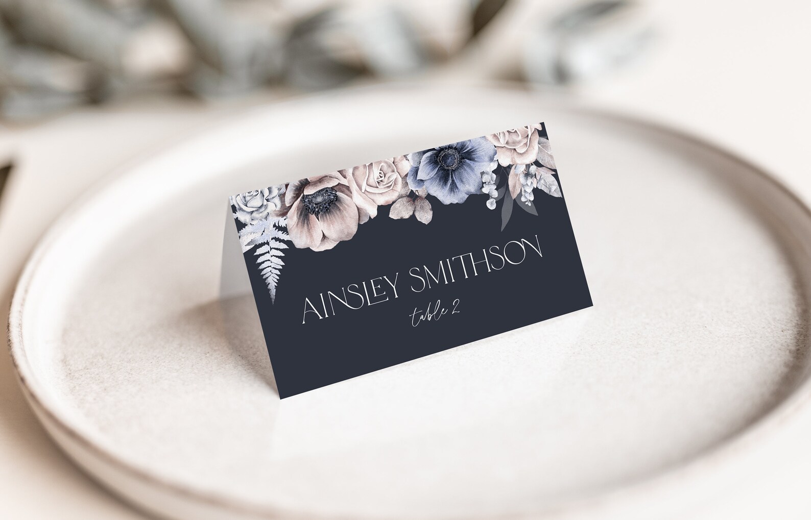 Navy Pastel Wedding Name Cards Template Editable Place Cards - Etsy