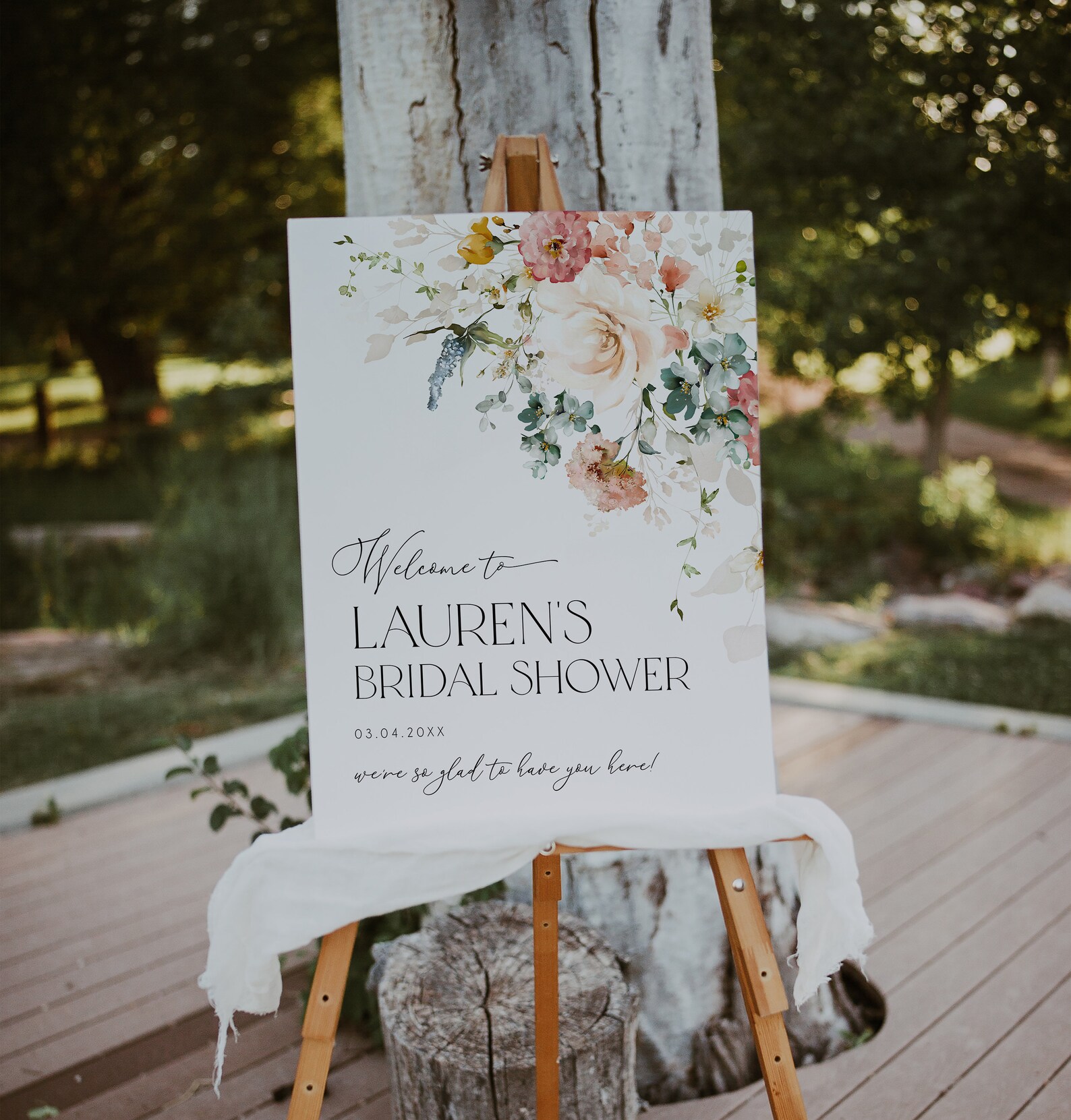 Wildflower Welcome Sign Editable Template, Wildflower Bridal Shower ...