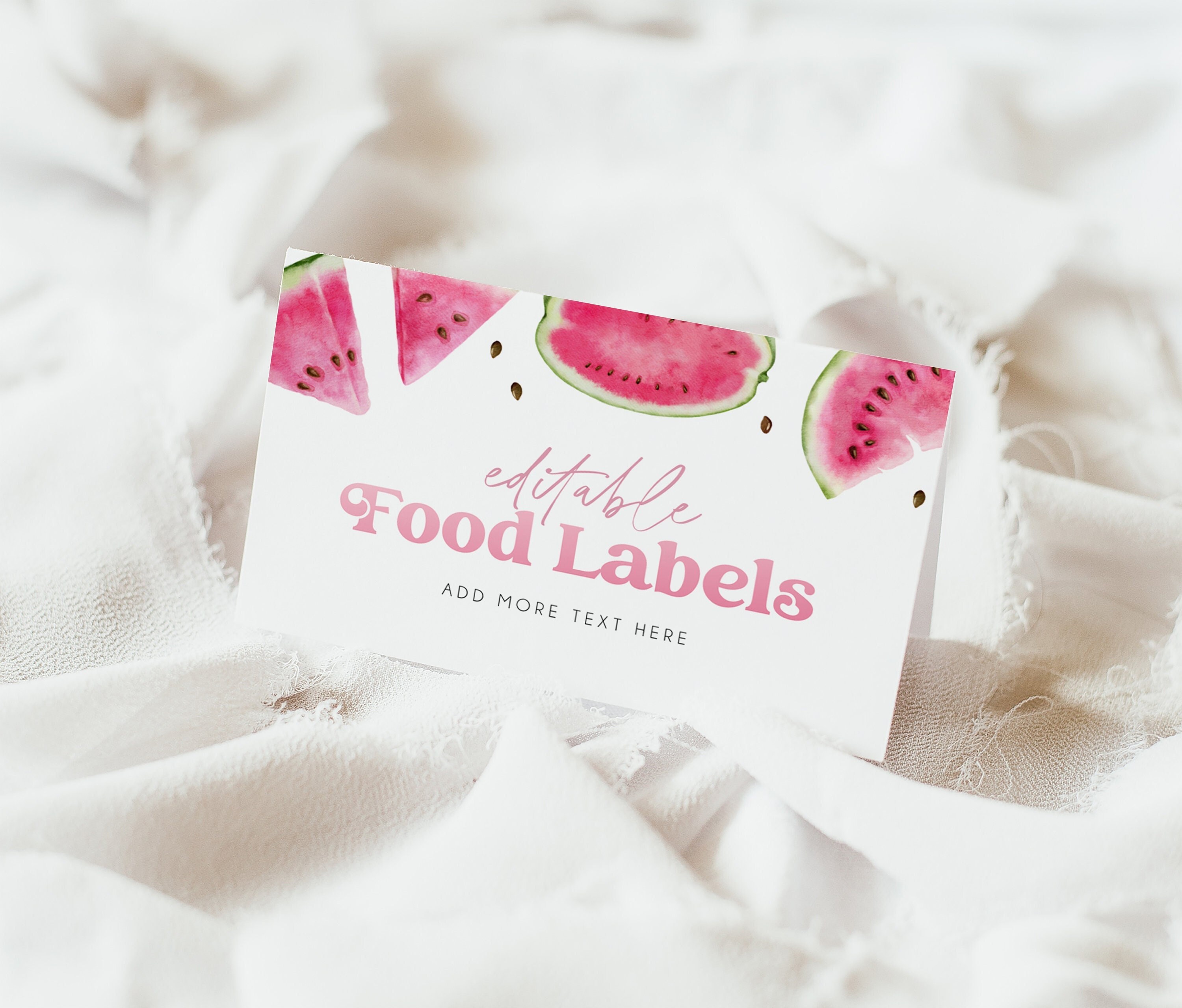 Watermelon Editable Food Labels Watermelon Place Cards - Etsy