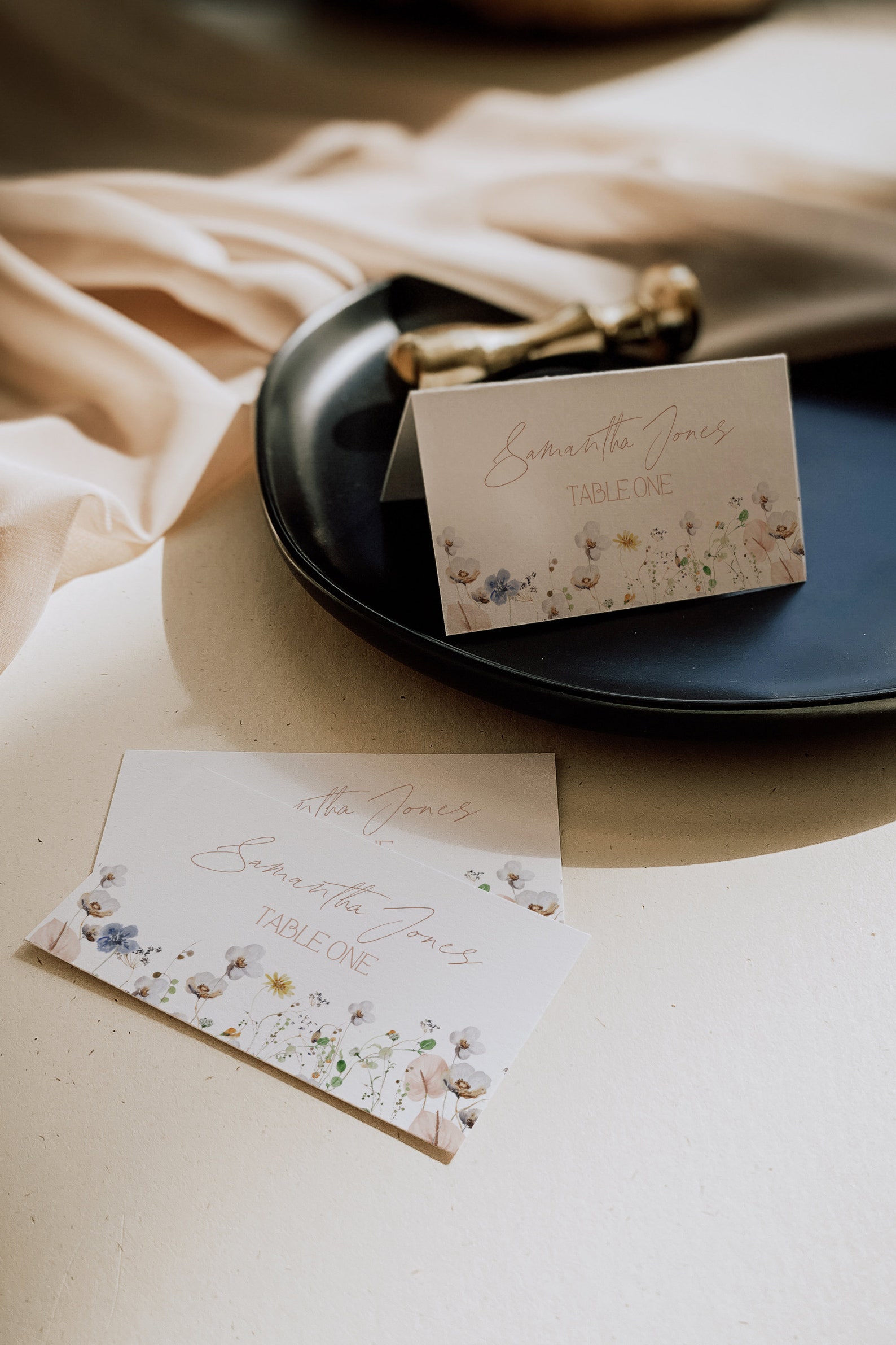Wildflower Wedding Name Cards, Editable Name Cards, Bohemian Wedding ...