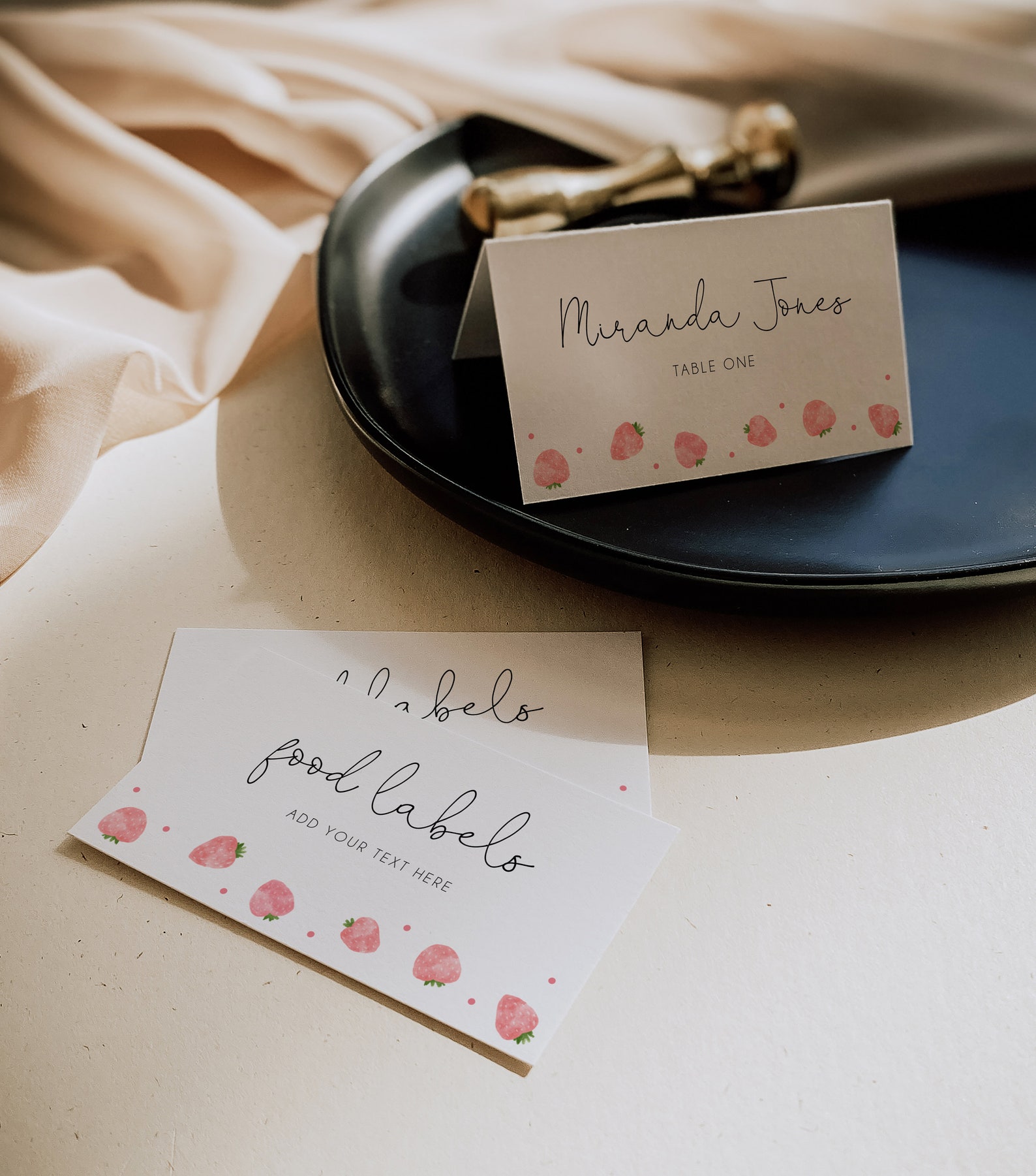 Strawberry Food Label Template Berry First Birthday Editable | Etsy