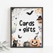 Halloween Cards & Gifts Sign Template, Halloween Baby Shower Sign ...