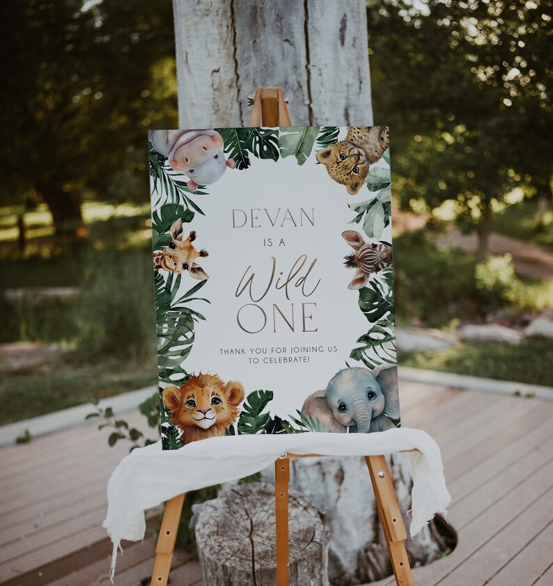 Wild One Welcome Sign Template Wild One Birthday Party - Etsy