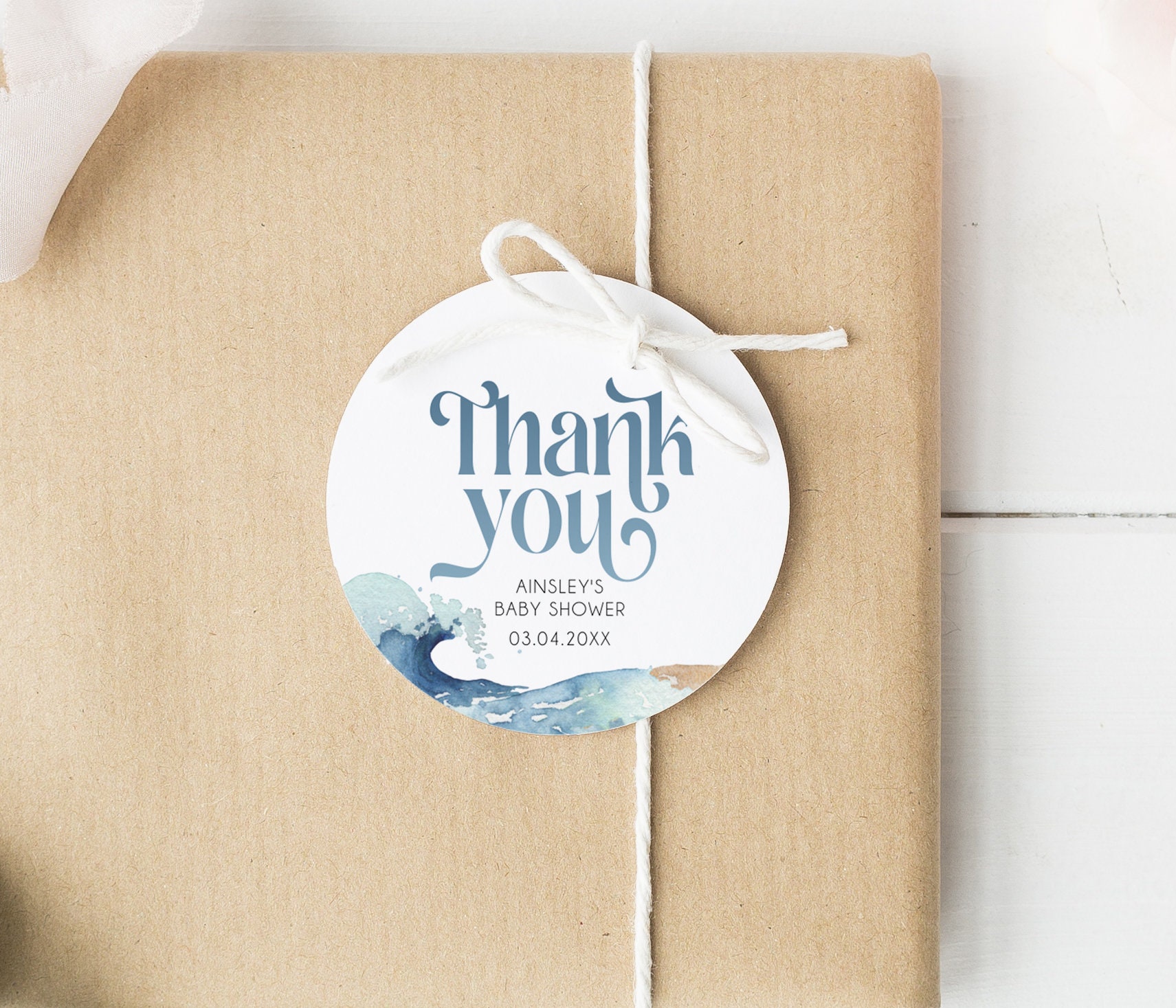 Ocean Thank You Gift Tag Template Beach Themed Editable - Etsy
