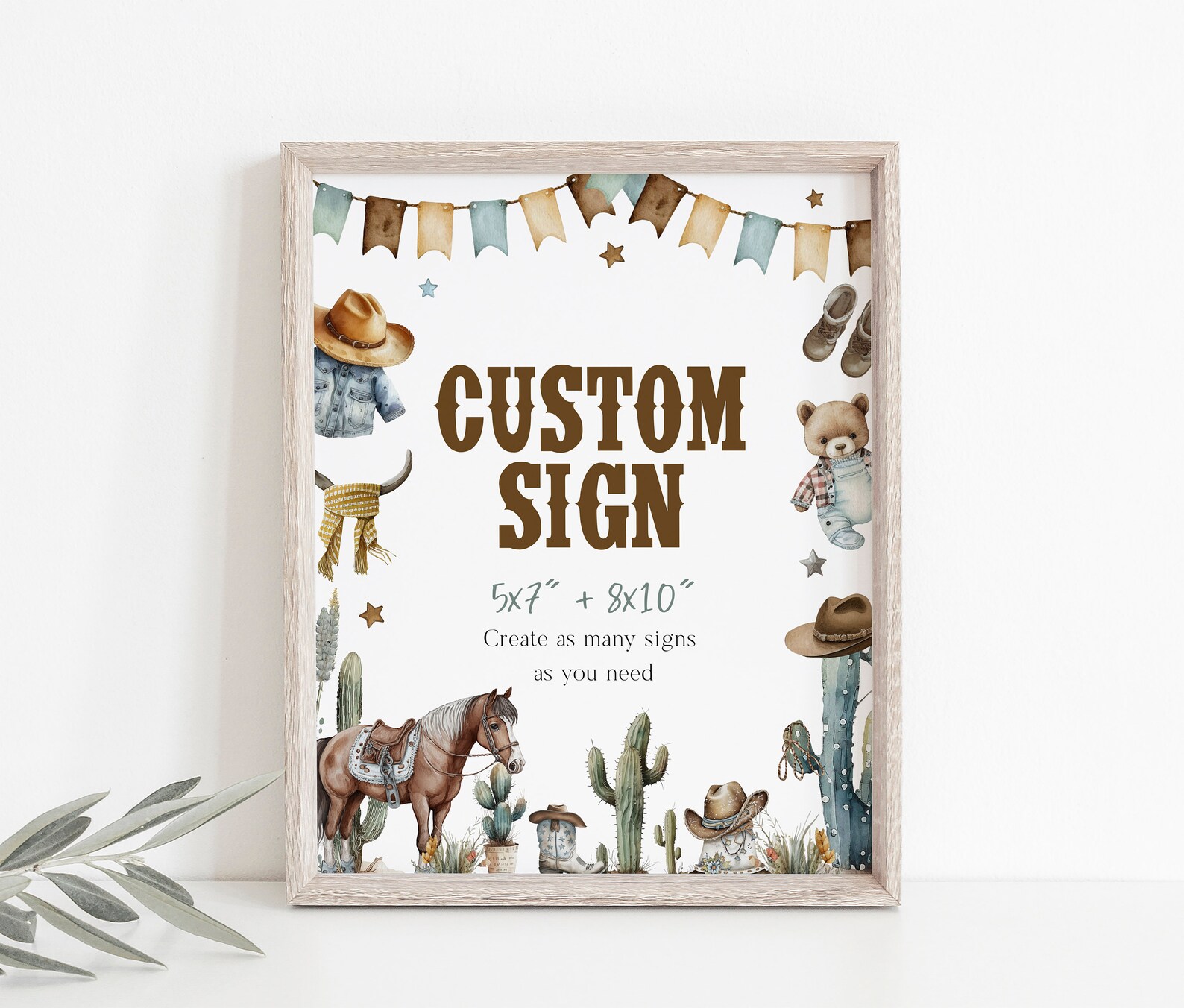 First Rodeo Custom Sign Template, Western Themed Editable Sign, Cowboy ...