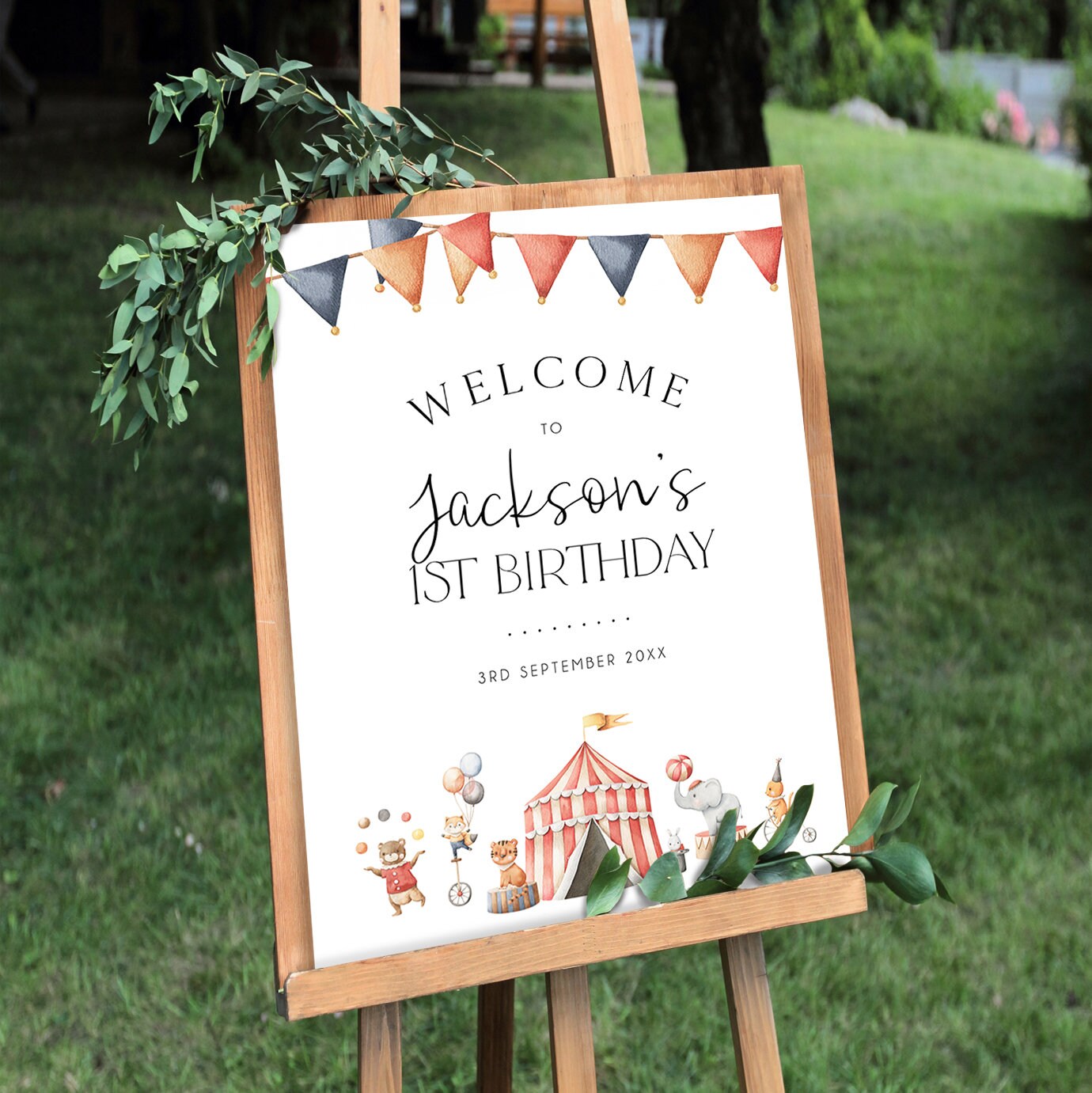 Circus Welcome Sign Template Circus Themed Birthday Decor - Etsy