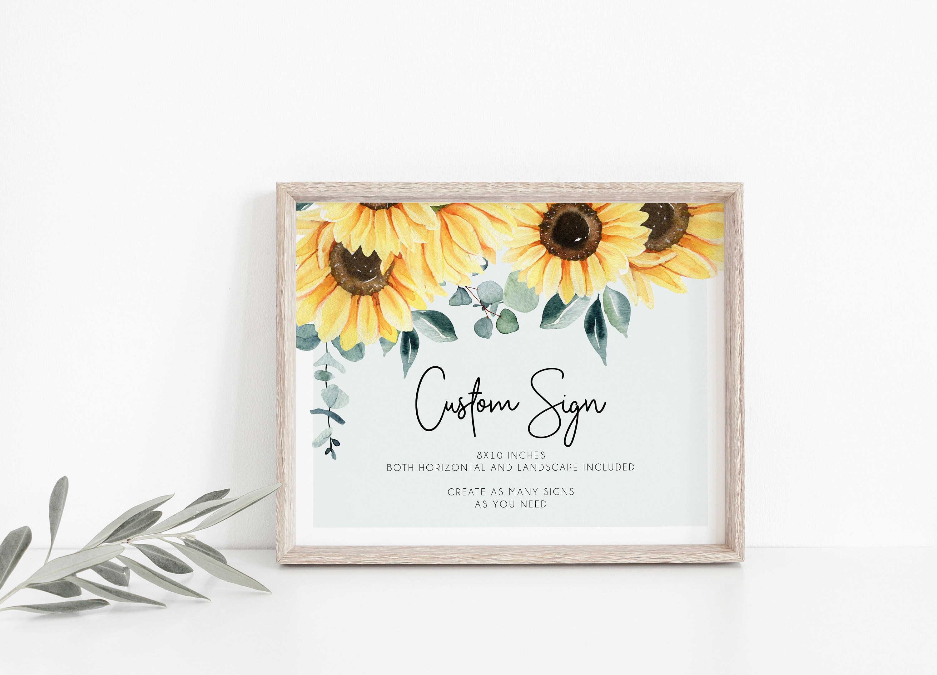 Sunflower Custom Sign Editable Template Editable Sign | Etsy