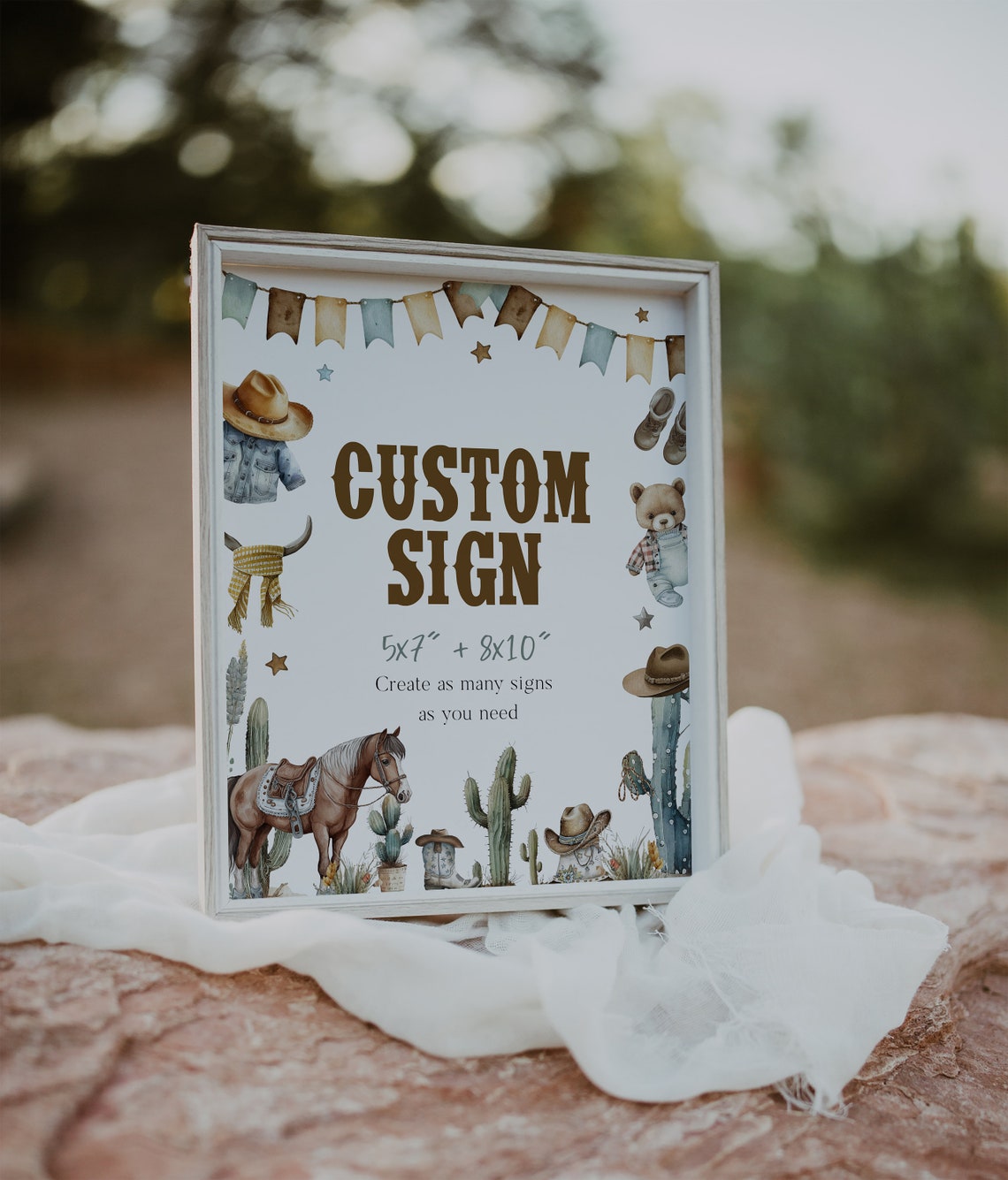 First Rodeo Custom Sign Template, Western Themed Editable Sign, Cowboy ...