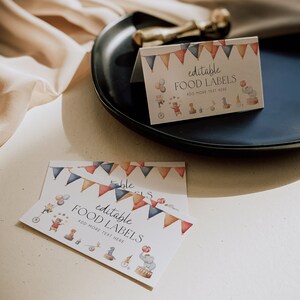 Circus Food Label Cards Template, Carnival Themed Birthday Party Food ...
