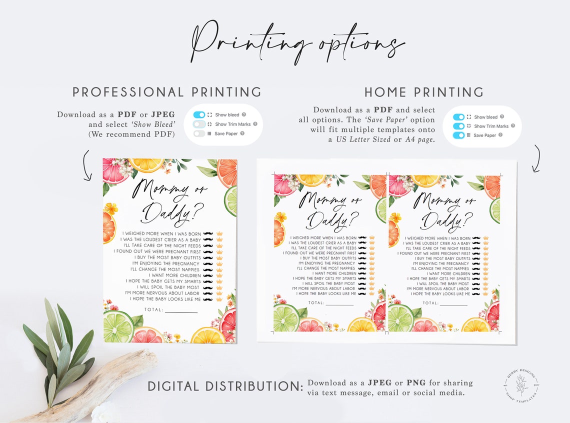 8 Citrus Baby Shower Games Editable Templates, Little Cutie Baby Shower ...