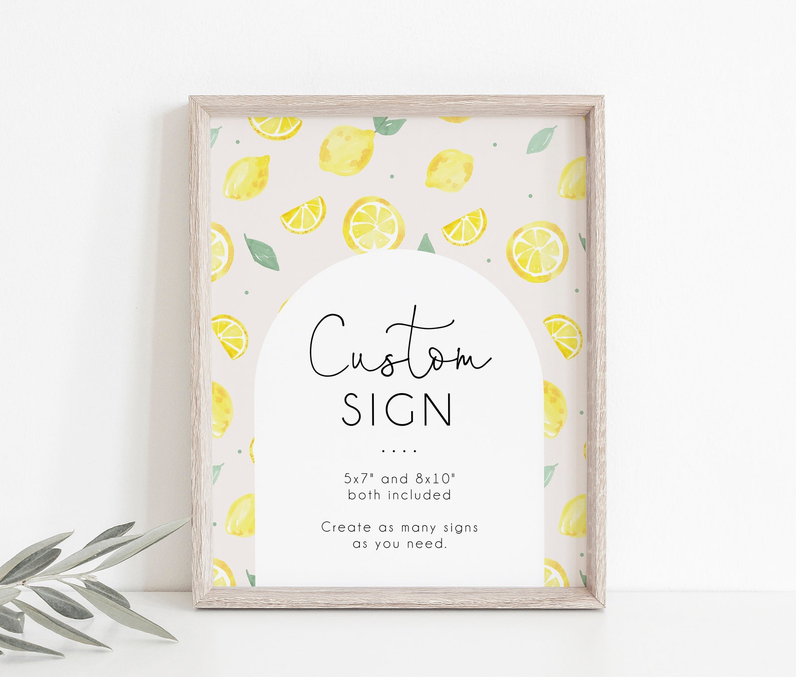 Lemon Custom Sign Template Editable Sign Template Citrus | Etsy
