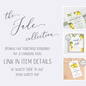 Lemon Citrus Welcome Sign Editable Template, Watercolor Lemon Bridal ...